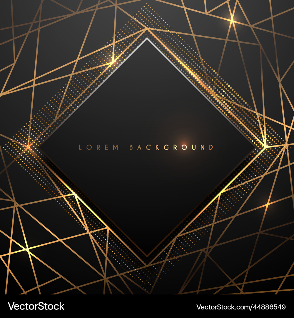 Gold and black polygonal luxury background Vector Image