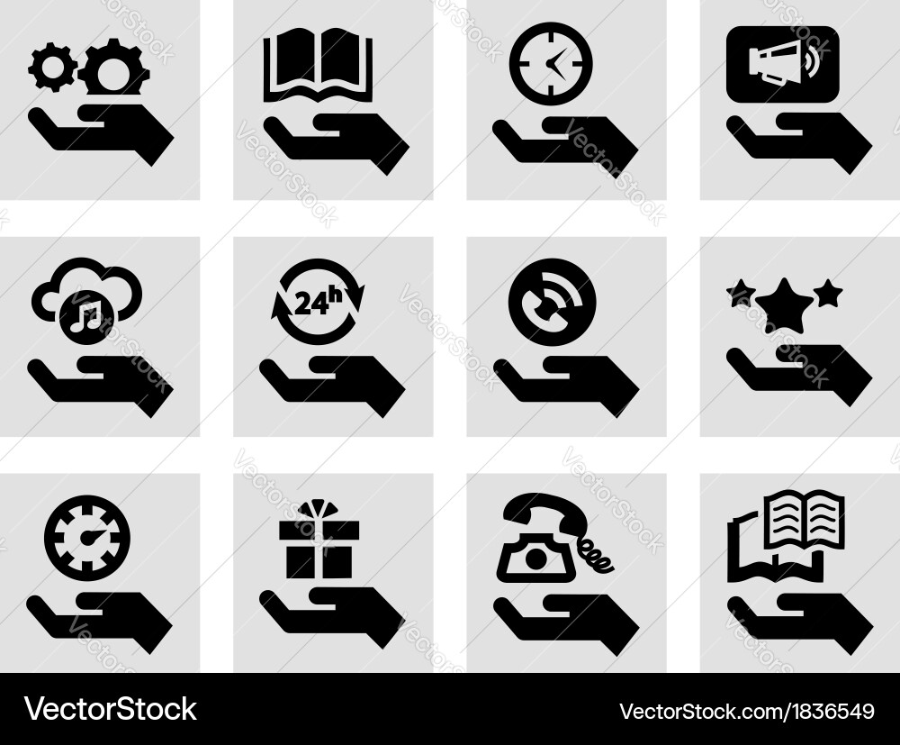 Hand Icon Set - Connection & Support Vector Image