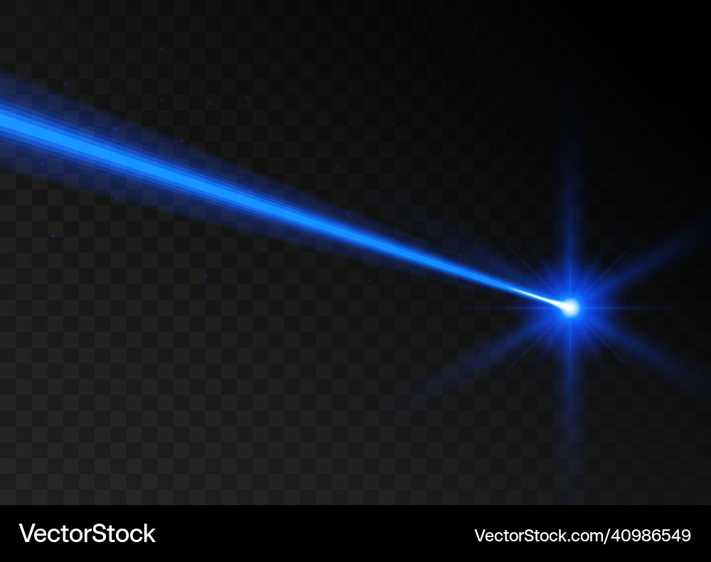 Laser beam blue light line ray Royalty Free Vector Image