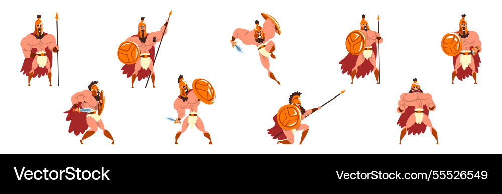 Man gladiator as roman warrior character in armor Vector Image