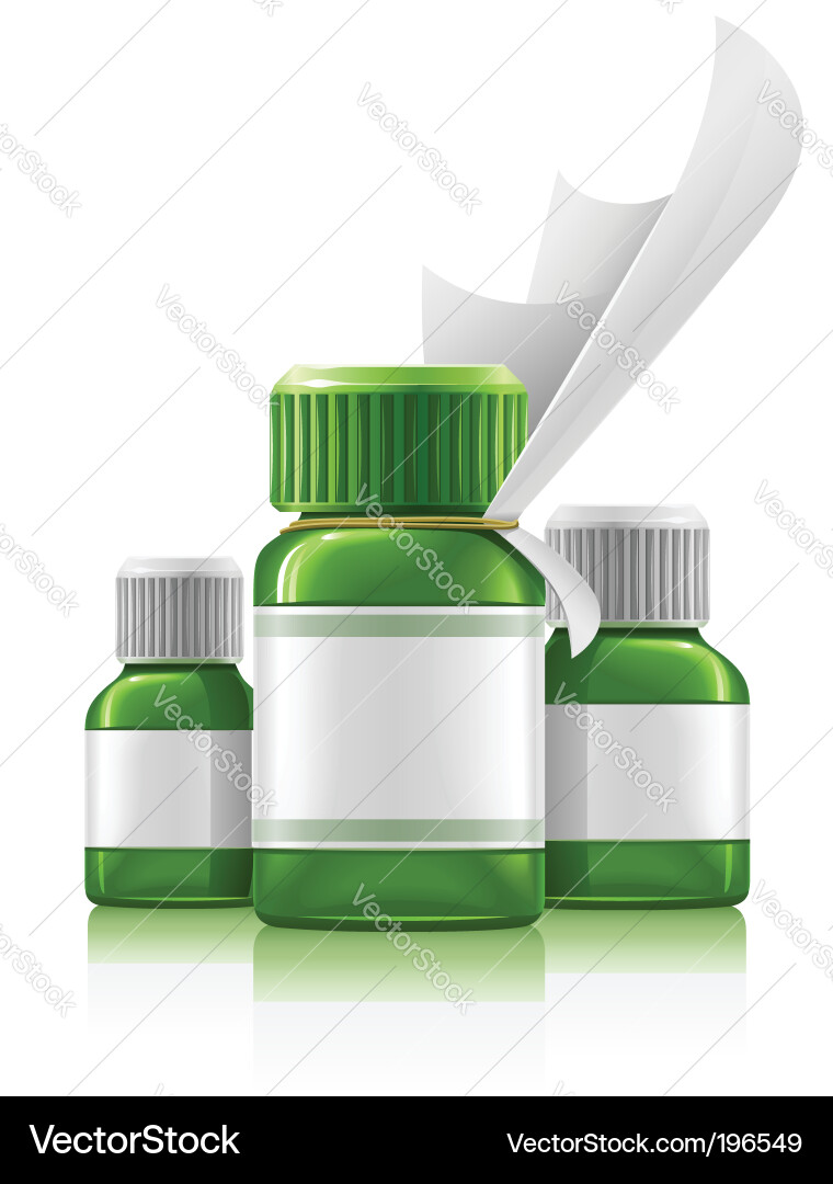 Medication bottles Royalty Free Vector Image - VectorStock