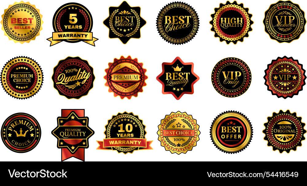 Retro premium badges high quality sticker vip Vector Image