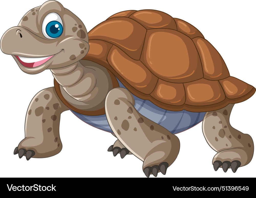 Smiling turtle with a brown shell Royalty Free Vector Image