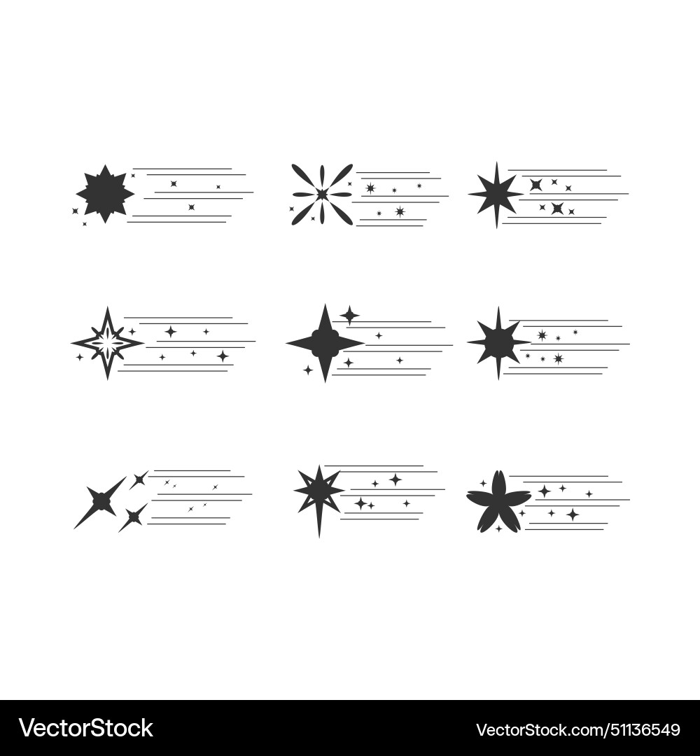 Sparkle star icon different shape design Vector Image