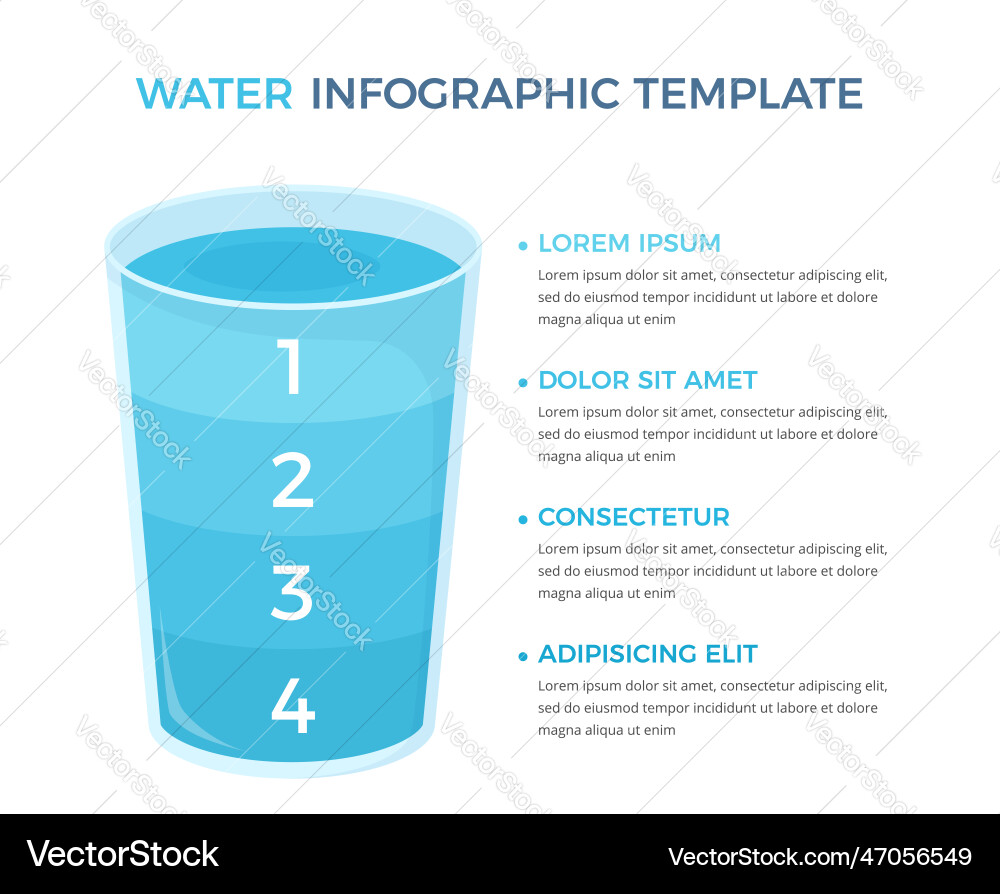 Water - infographic template Royalty Free Vector Image