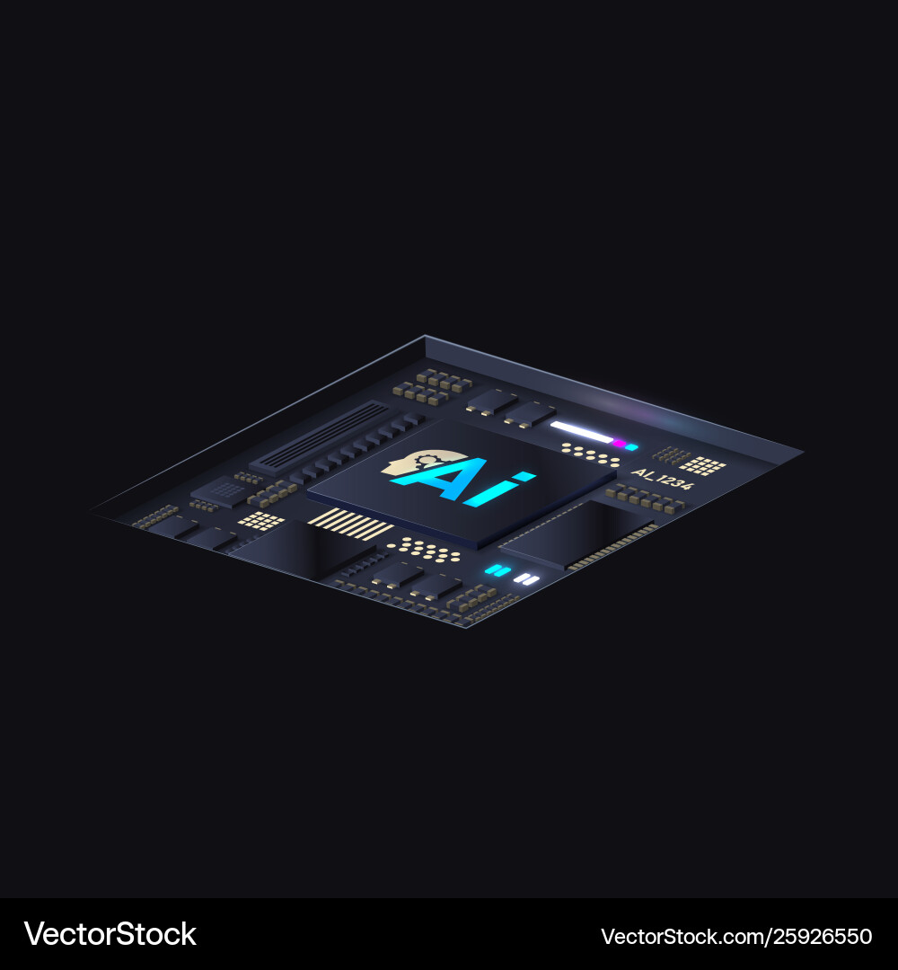 Artificial intelligence processor Royalty Free Vector Image