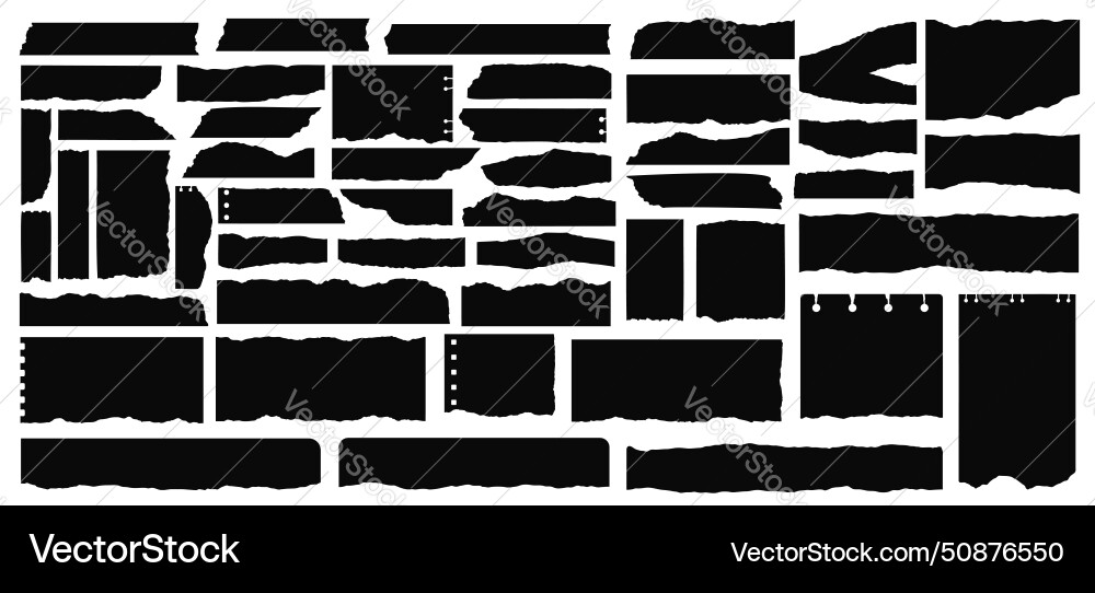 Black torn paper tear piece rip ragged shred Vector Image