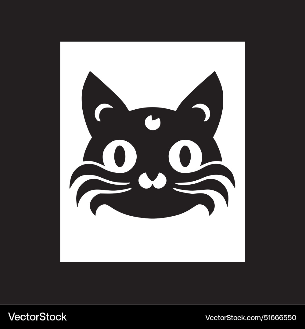 Cat - black and white isolated icon Royalty Free Vector