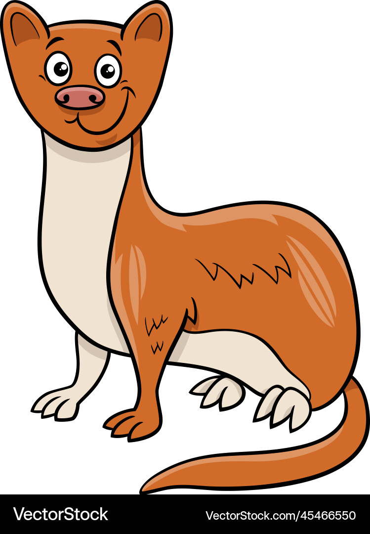 Cute cartoon weasel comic animal character Vector Image