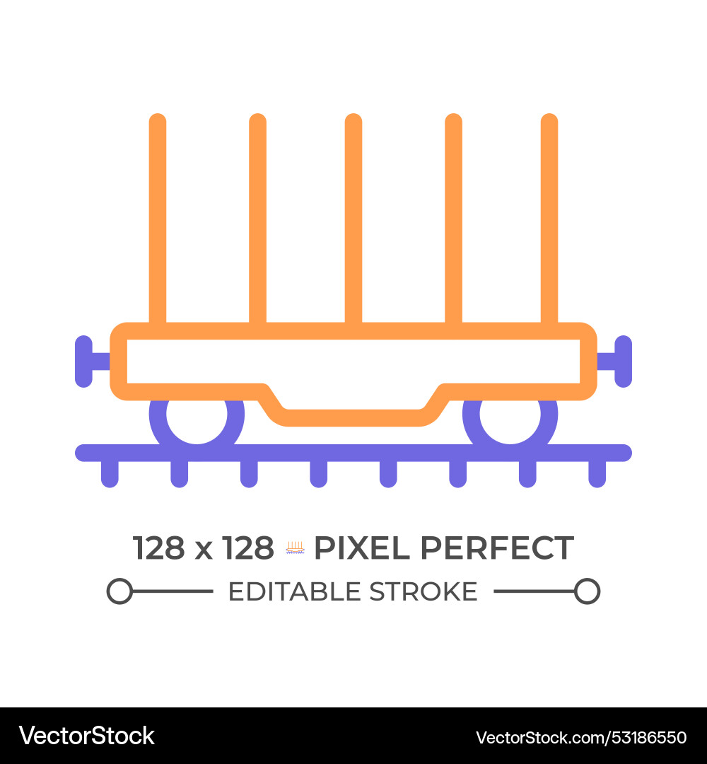 Flatcar two color line icon Royalty Free Vector Image