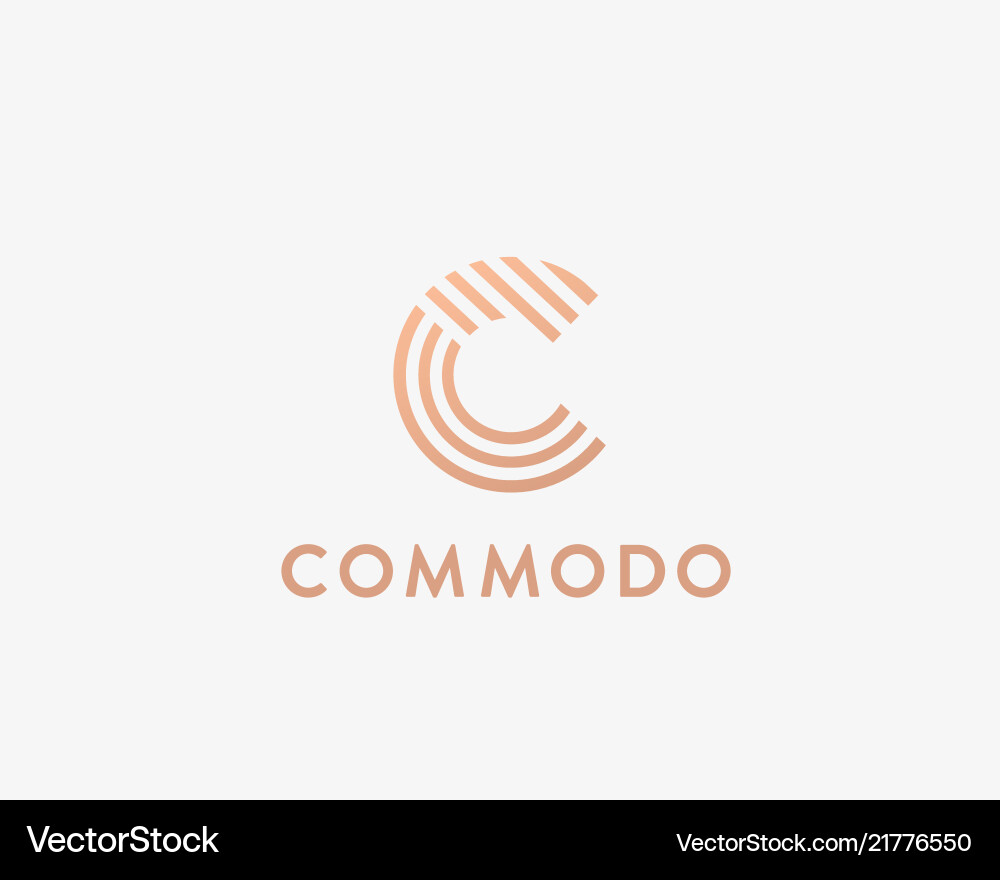 Letter c line logo design creative Royalty Free Vector Image