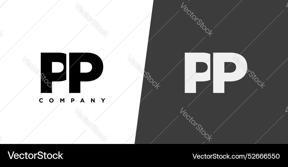 Letter p and pp logo design template minimal Vector Image