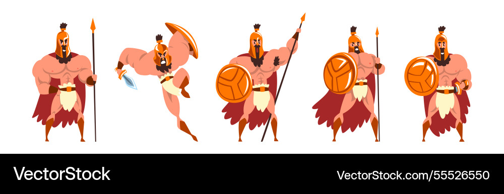 Man gladiator as roman warrior character in armor Vector Image