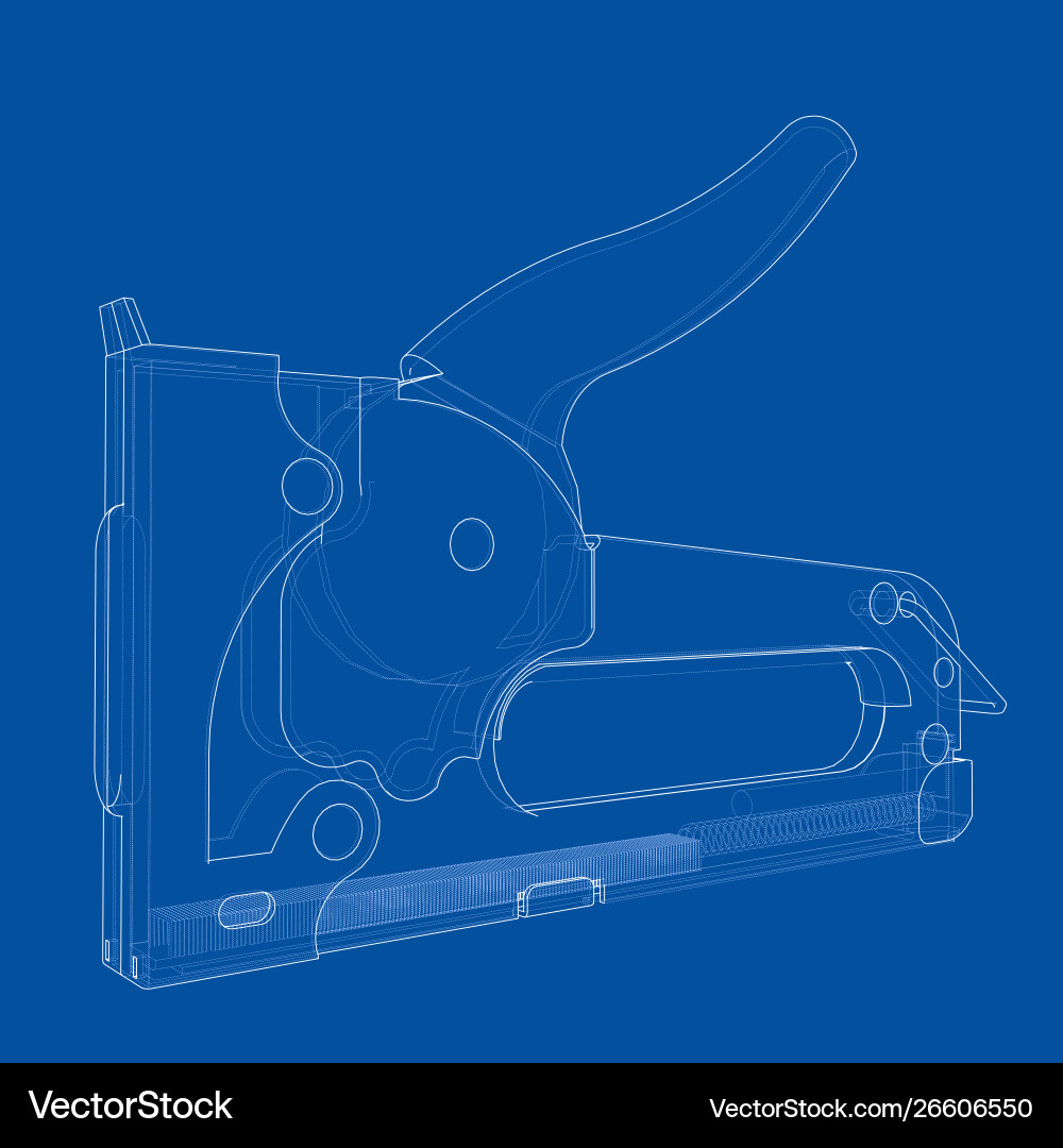 Outline construction stapler Royalty Free Vector Image