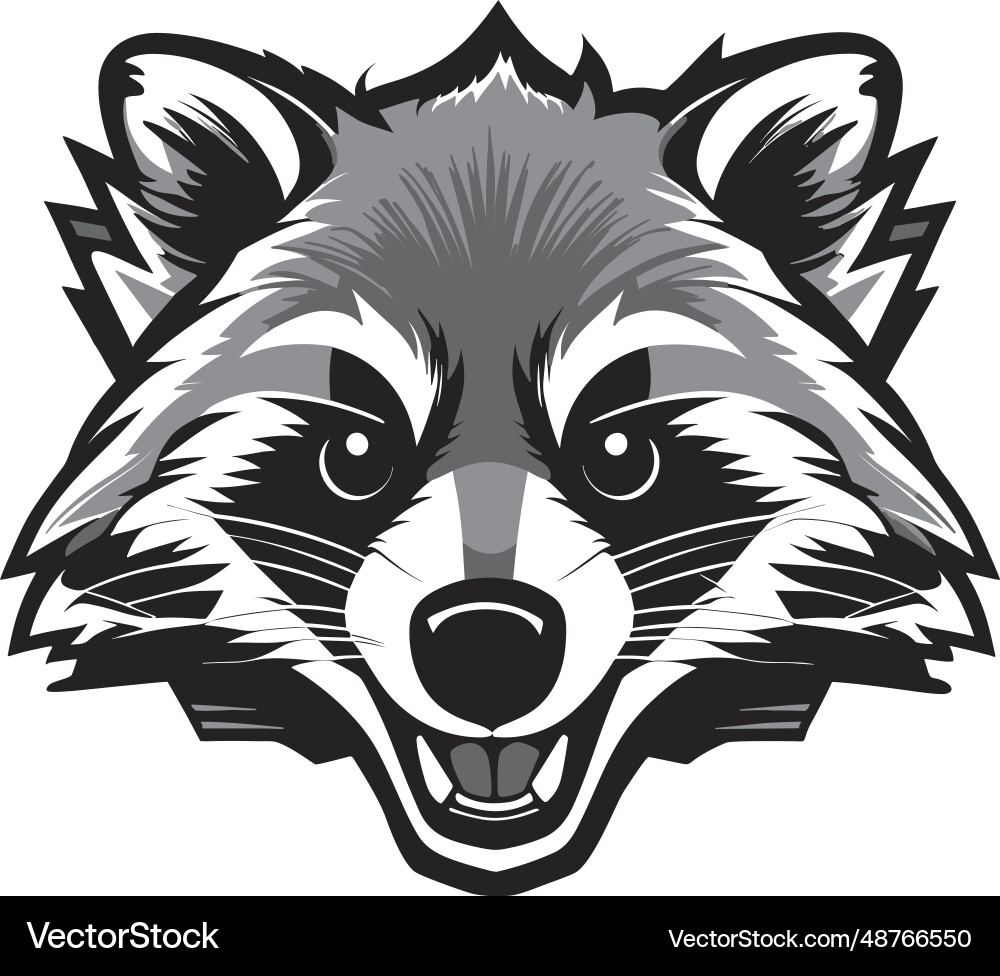 Raccoon mascot emblem design Royalty Free Vector Image