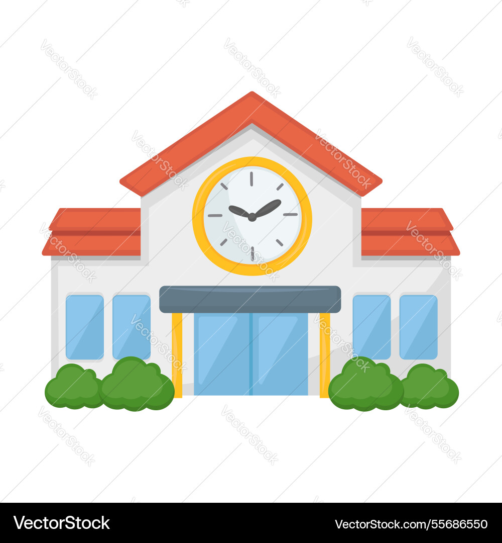 School emoji icon building Royalty Free Vector Image