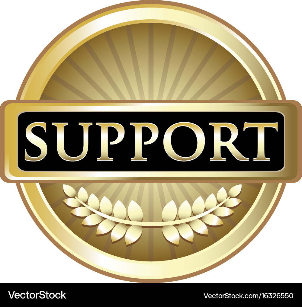 Support gold icon Royalty Free Vector Image - VectorStock