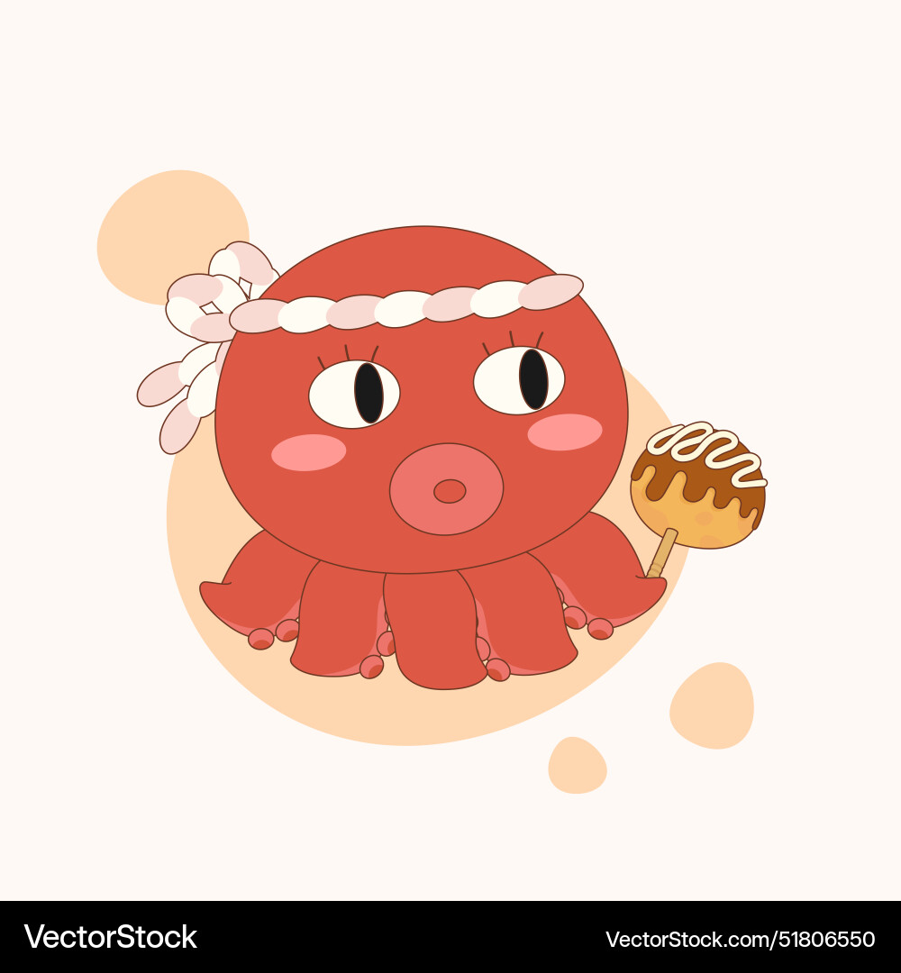 Tako and takoyaki Royalty Free Vector Image - VectorStock