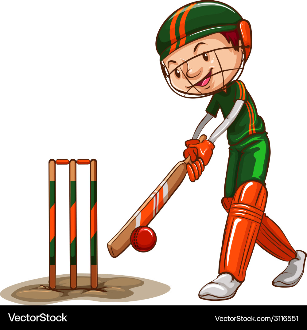 A male cricket player Royalty Free Vector Image