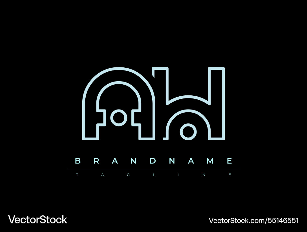 Ah technology letter logo template Royalty Free Vector Image
