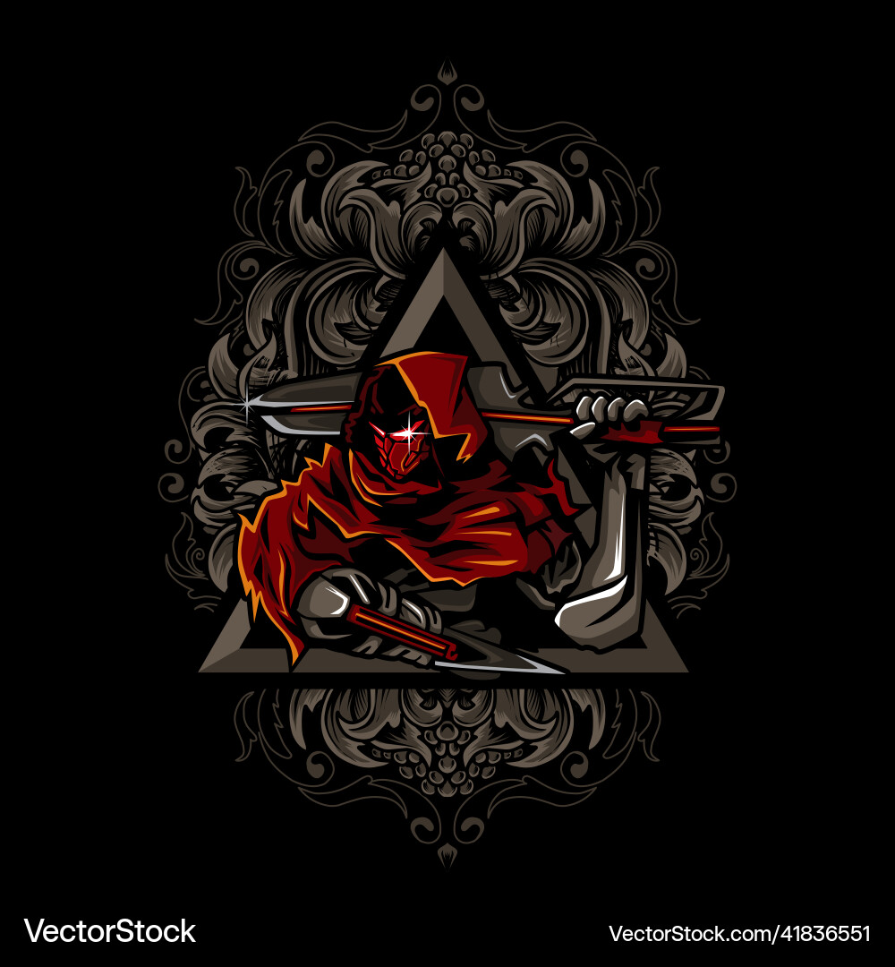 Assassin character carrying Royalty Free Vector Image