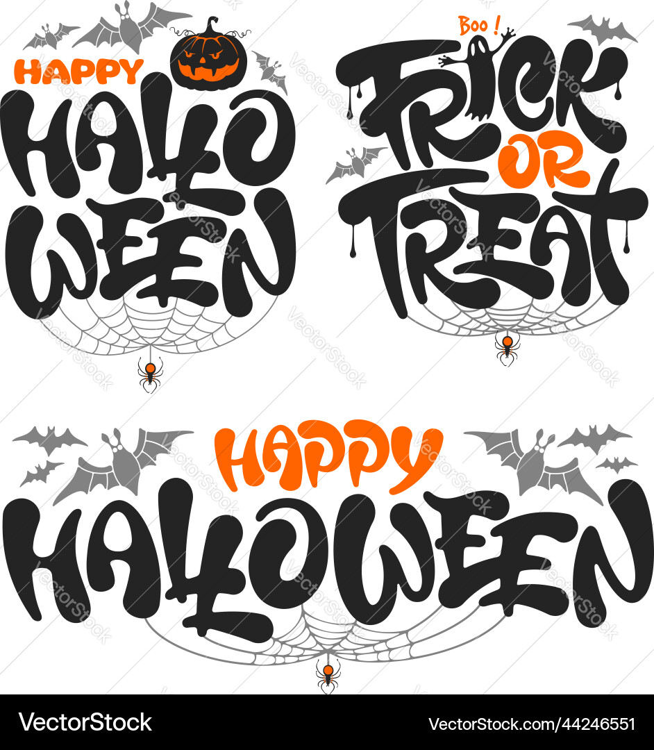Happy halloween trick or treat lettering Vector Image