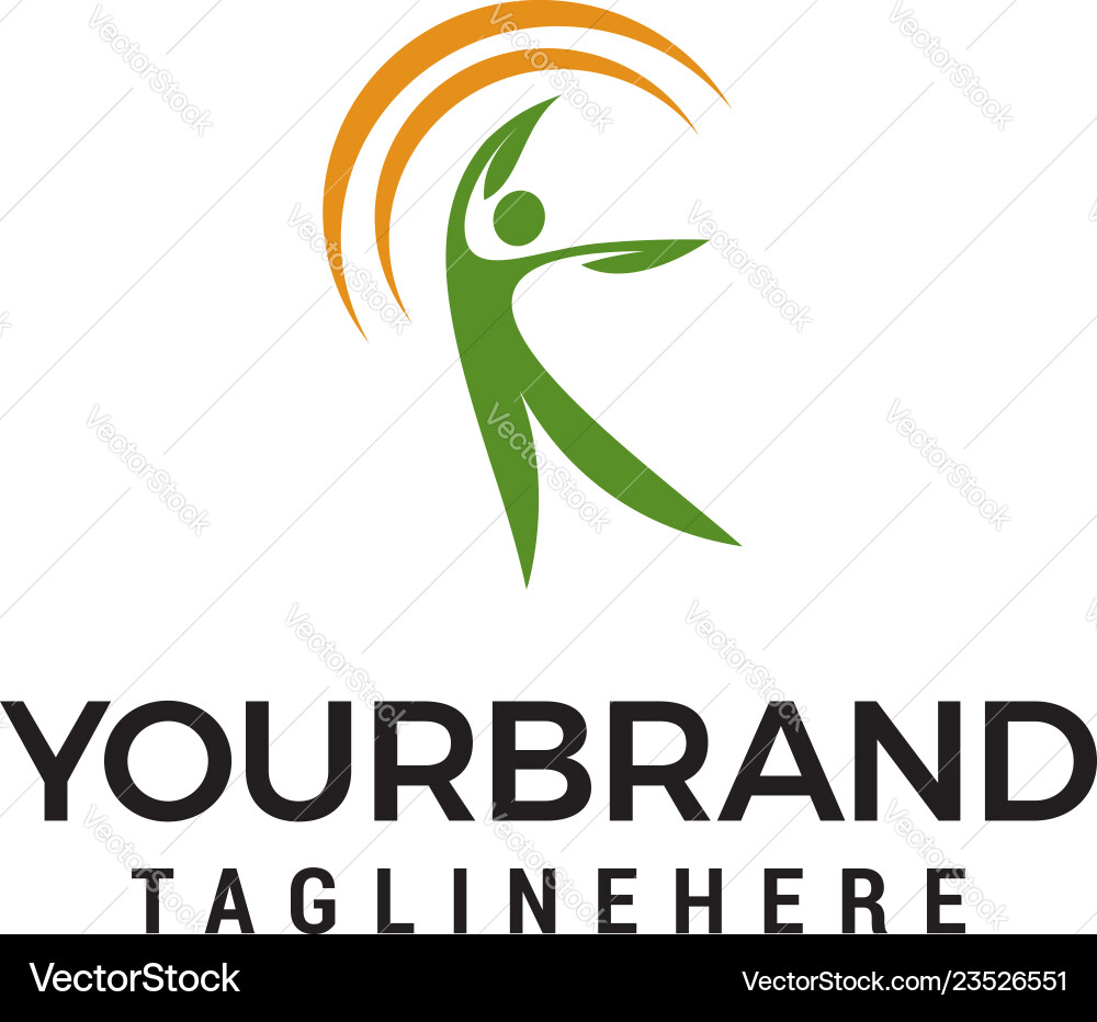 Human health logo template design Royalty Free Vector Image