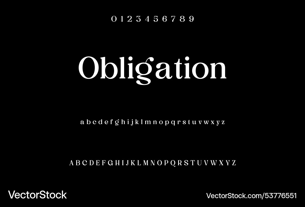 Modern serif alphabet design with uppercase Vector Image