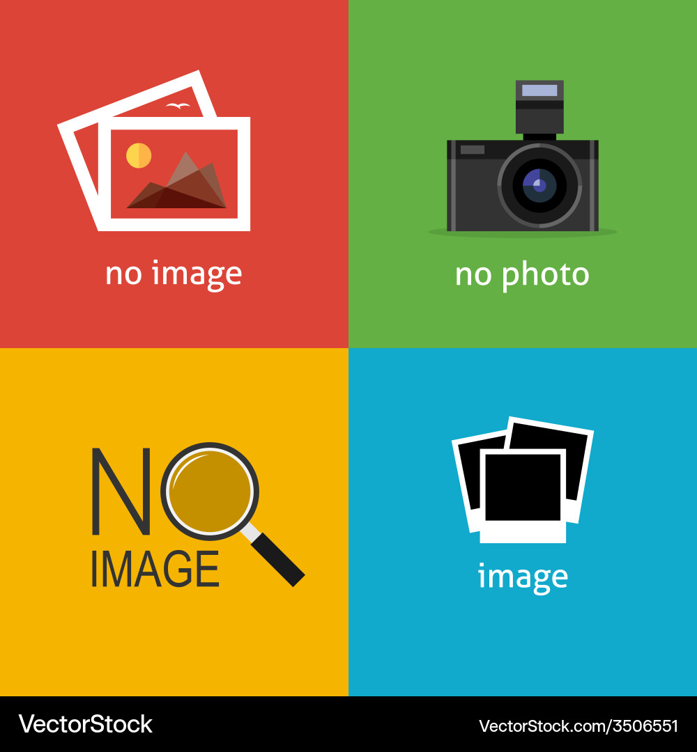 No image signs for web page Royalty Free Vector Image
