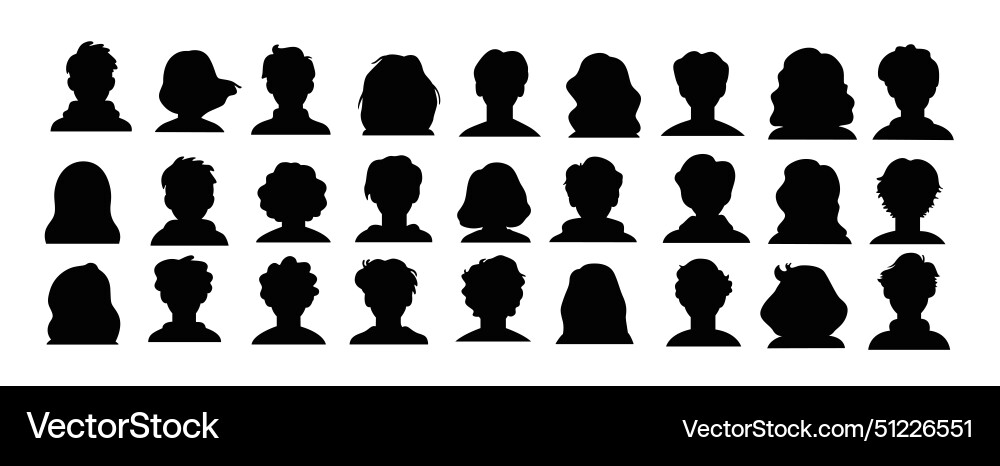 People avatar icons user profile silhouette Vector Image