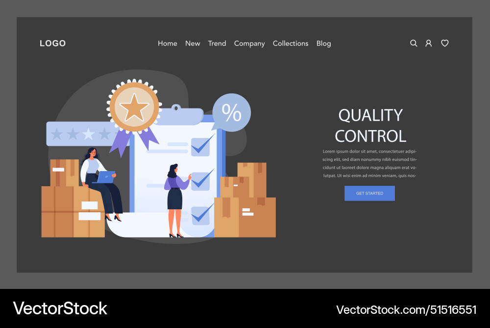 Quality control concept flat Royalty Free Vector Image