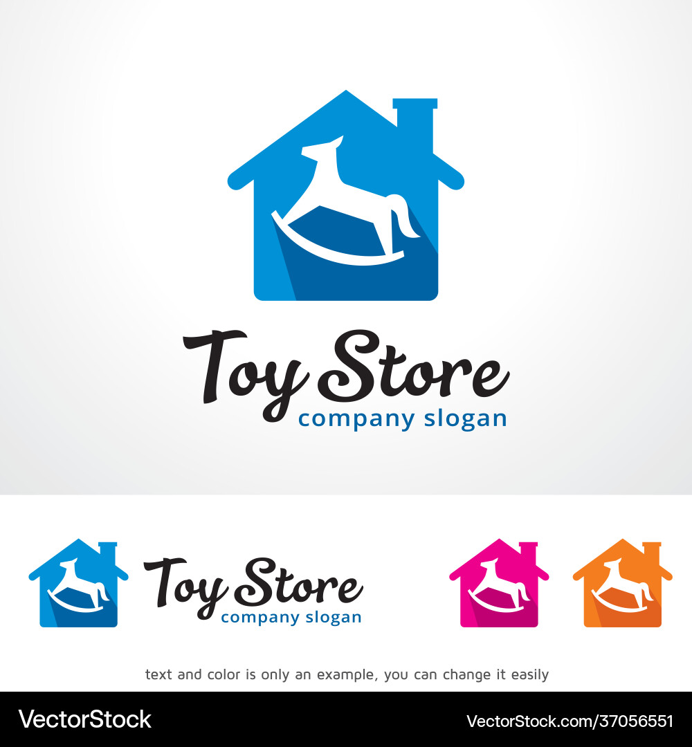 Toy store logo template design Royalty Free Vector Image