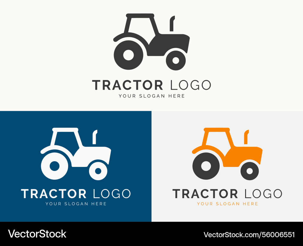Tractor logo design farming Royalty Free Vector Image