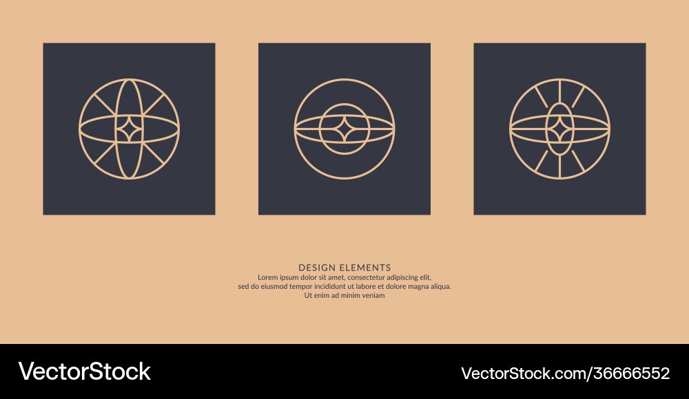 A set geometric emblems abstract compositions Vector Image