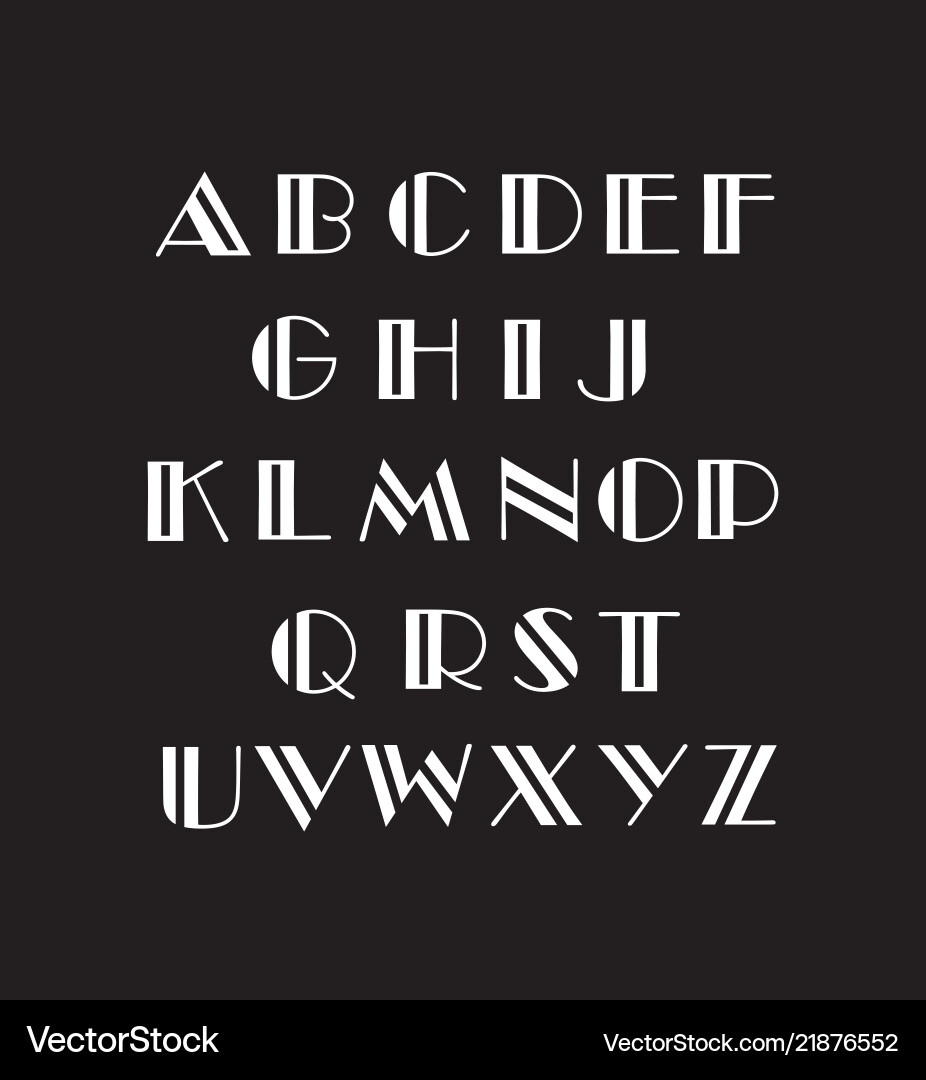 Alphabet font Royalty Free Vector Image - VectorStock