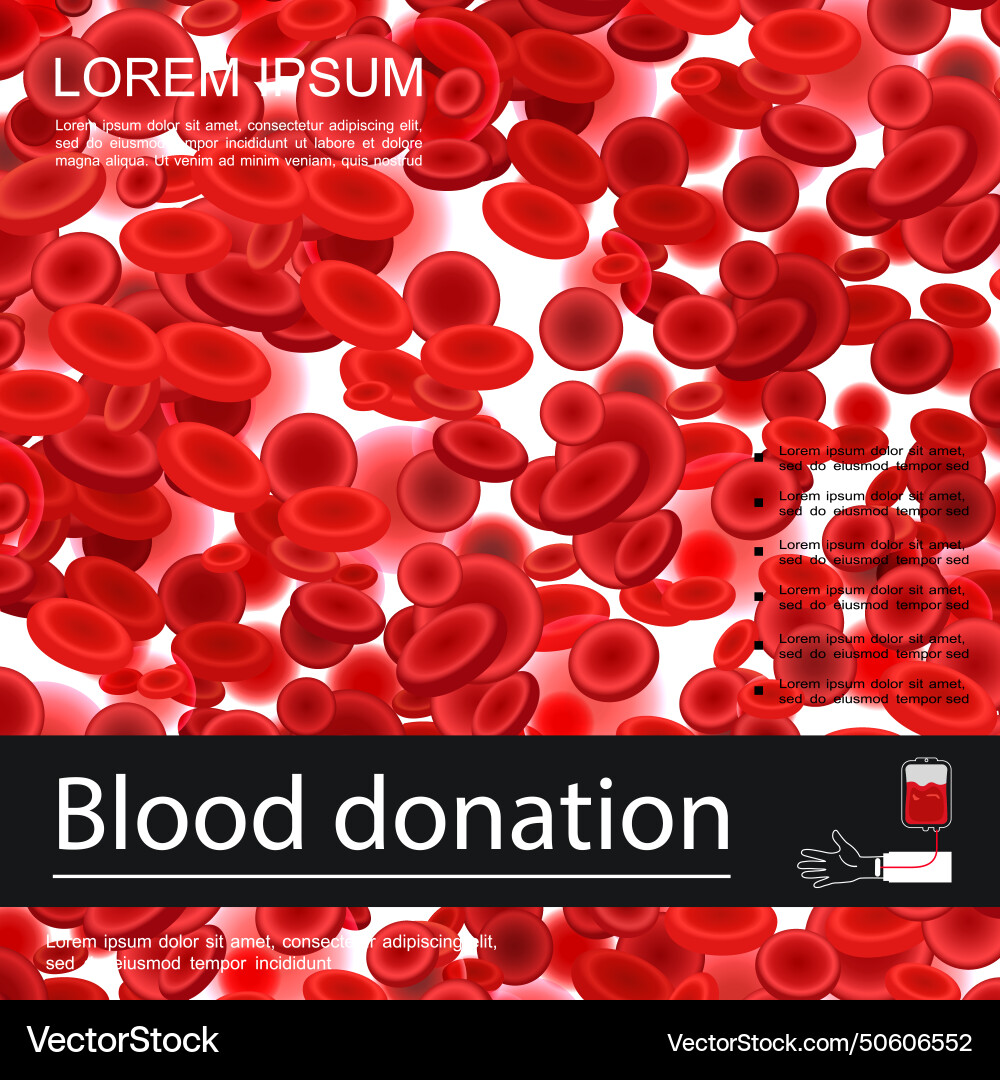 Blood donation medical template Royalty Free Vector Image