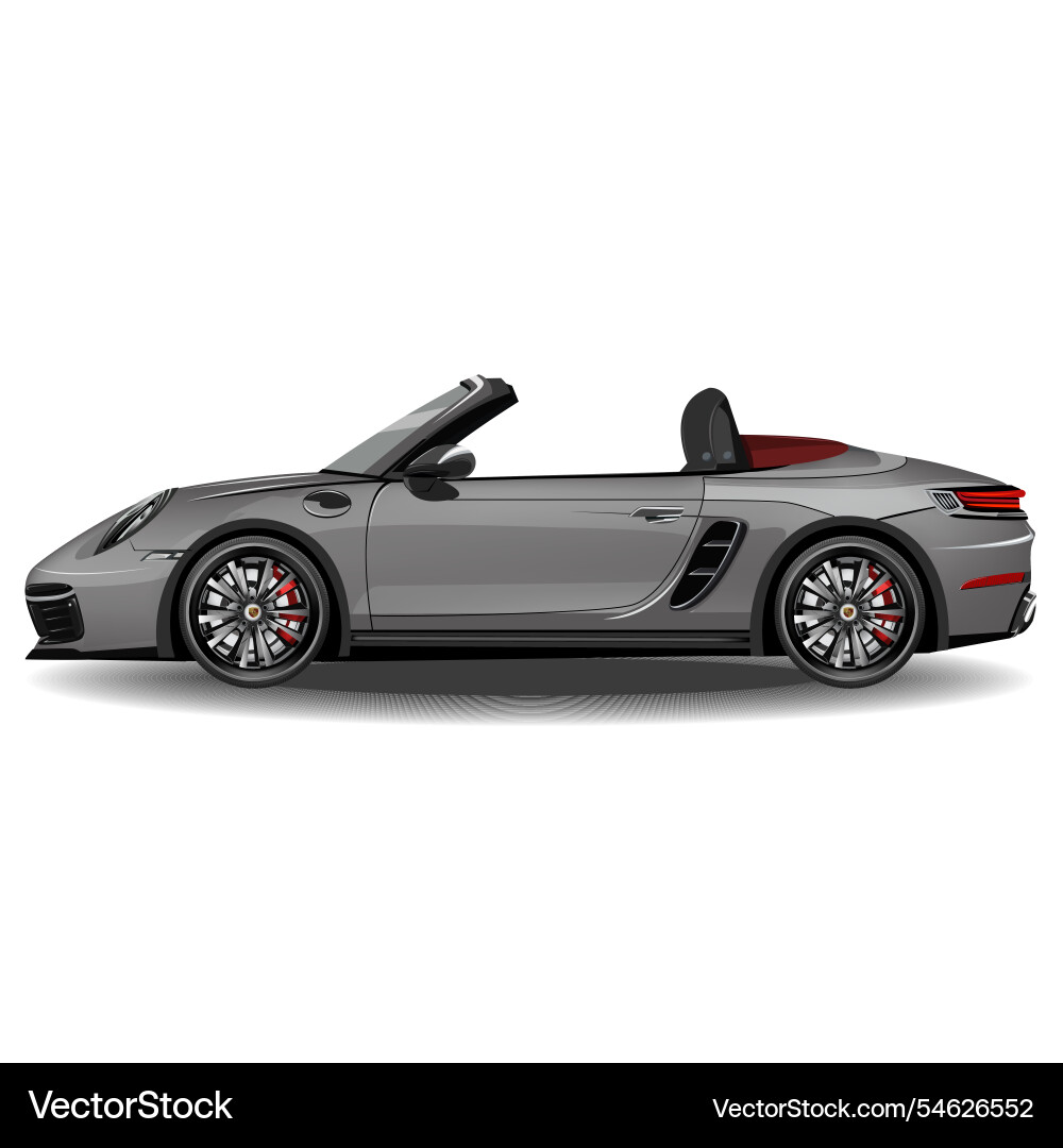 Convertible car side view clipart Royalty Free Vector Image