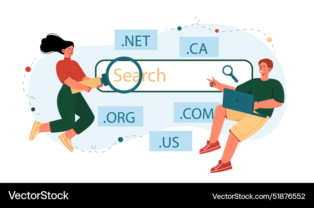Information search concept man and woman Vector Image