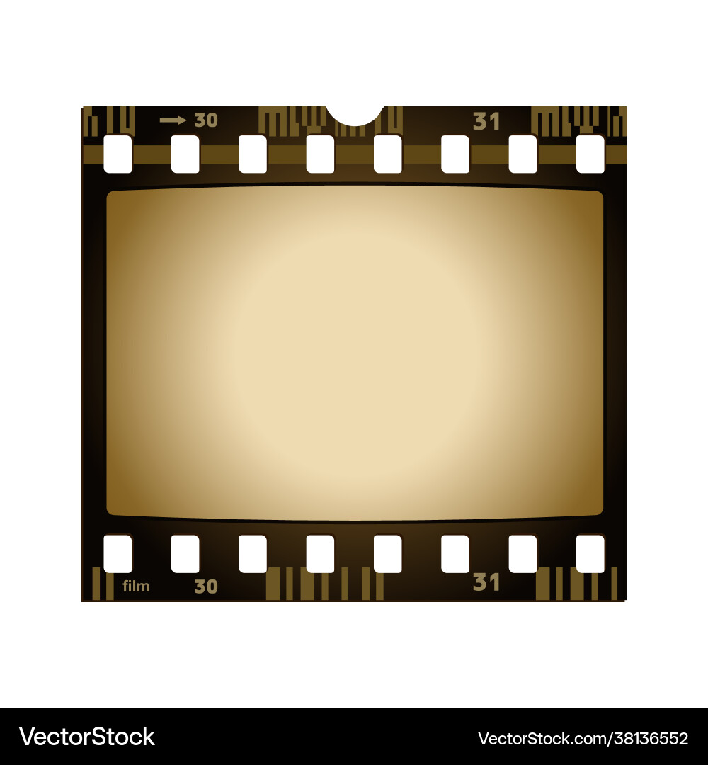 Old retro film strip frame isolated on white Vector Image