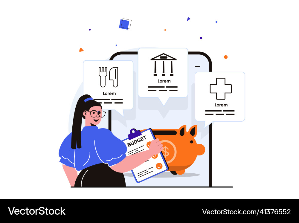 Planning financial budget modern flat concept Vector Image