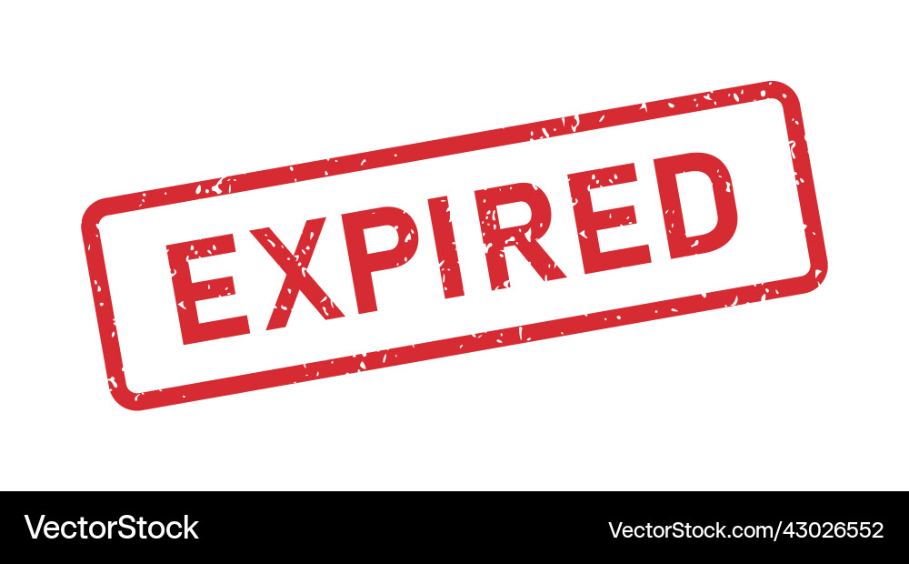 Red grunge expired rubber stamp expiration date Vector Image