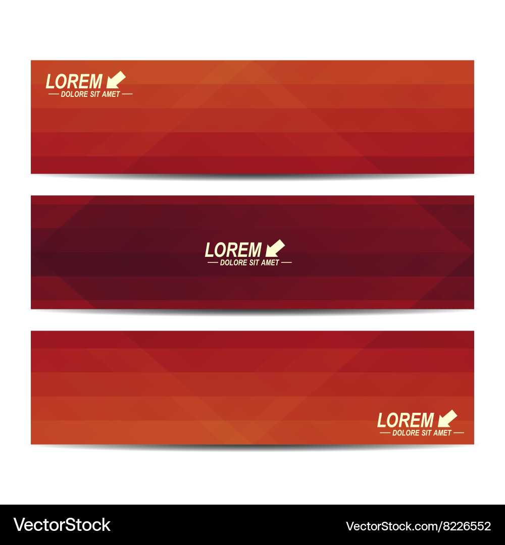 Red set of banners background with Royalty Free Vector Image