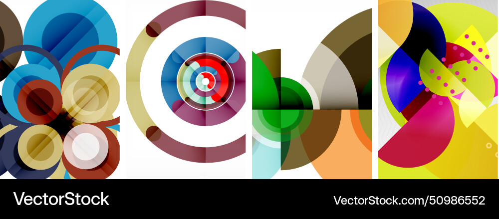 Set of circles geometric abstract posters Vector Image