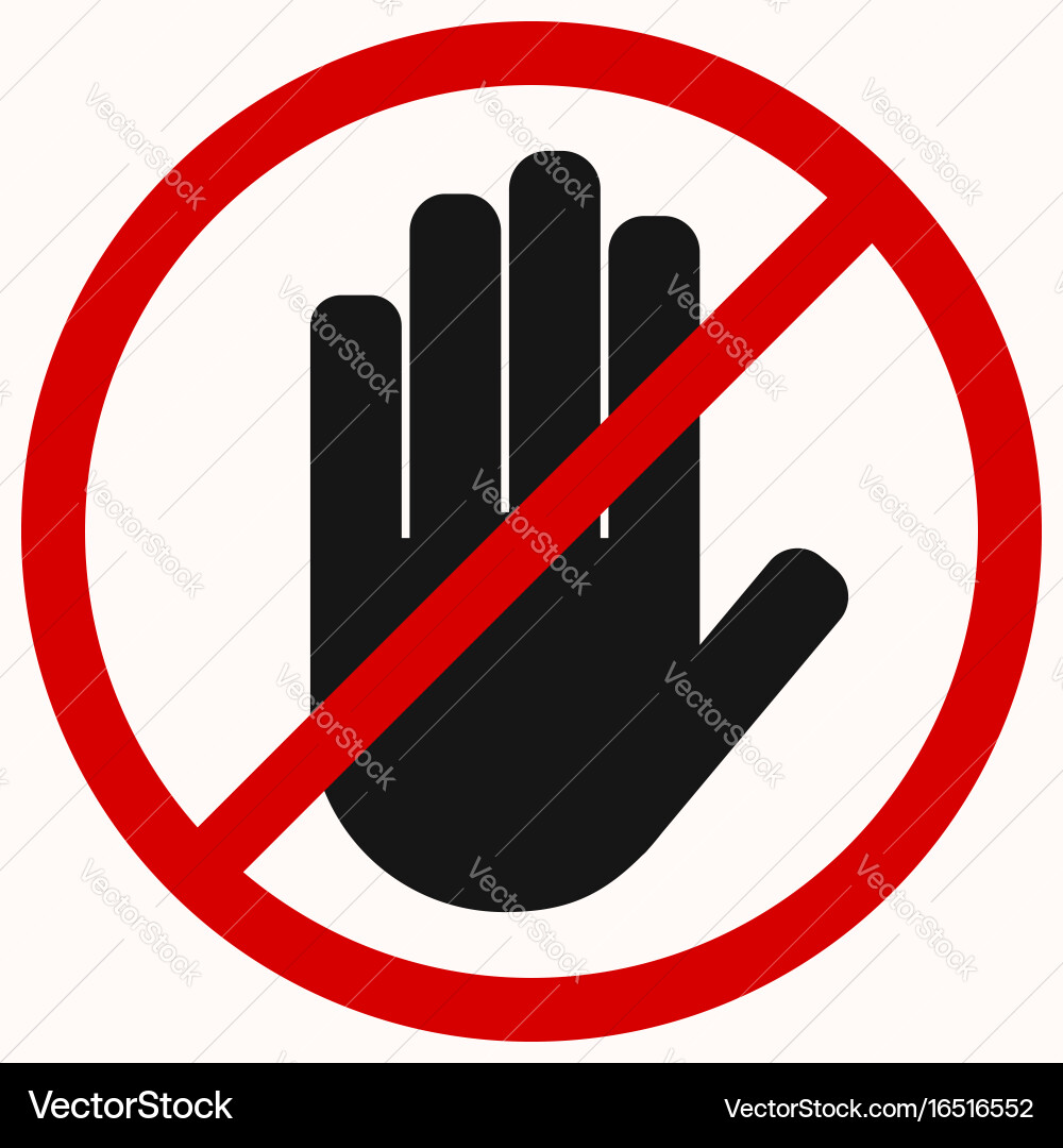 Stop hand black Royalty Free Vector Image - VectorStock