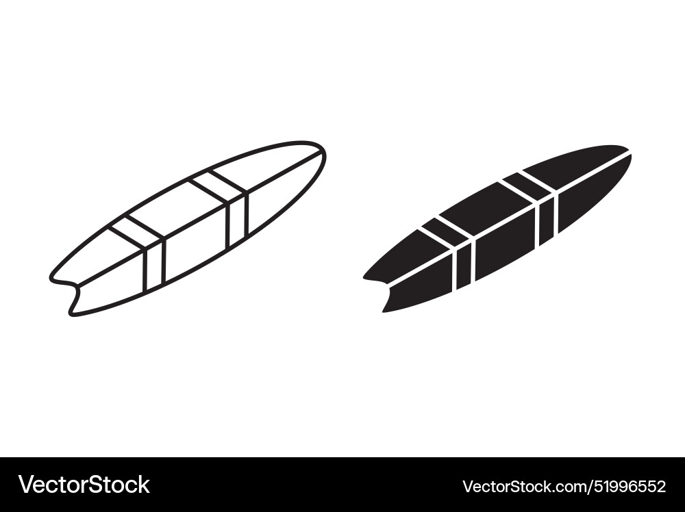 Surfboard flat editable icon mark set Royalty Free Vector