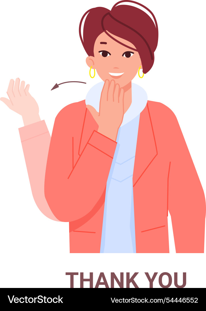 Thank you hand gesture deaf language sign Vector Image