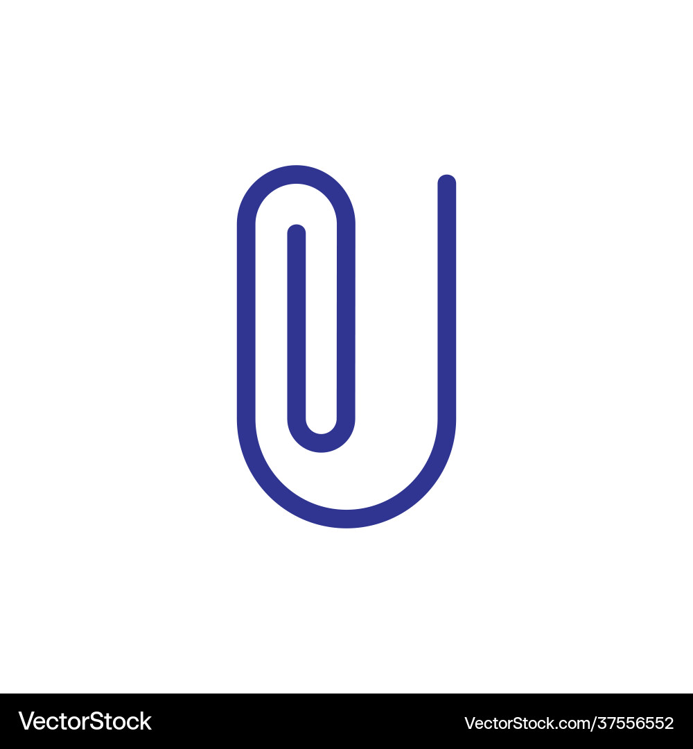 U Shape Paper Clip Logo Royalty Free Vector Image