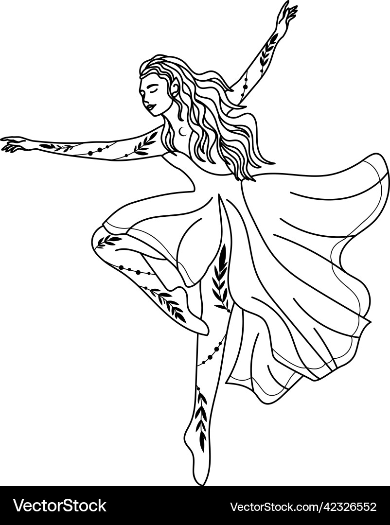 Witch Dancer Silhouette Royalty Free Vector Image