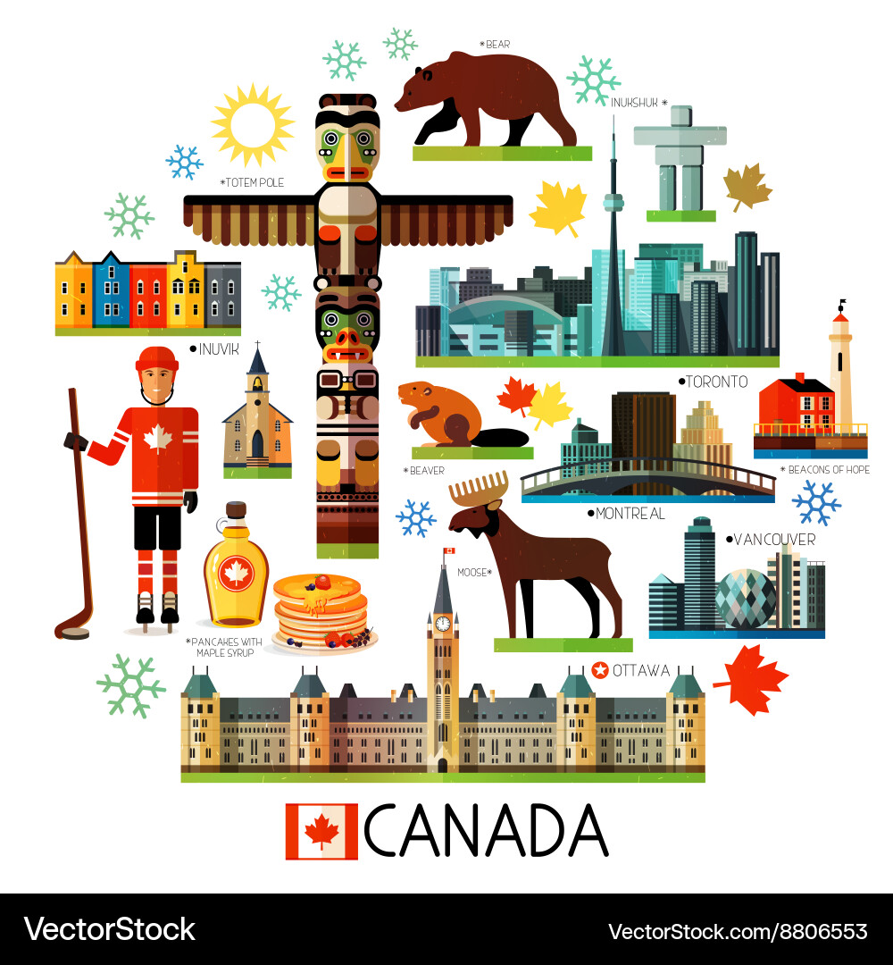 Canada Icons Collection Royalty Free Vector Image