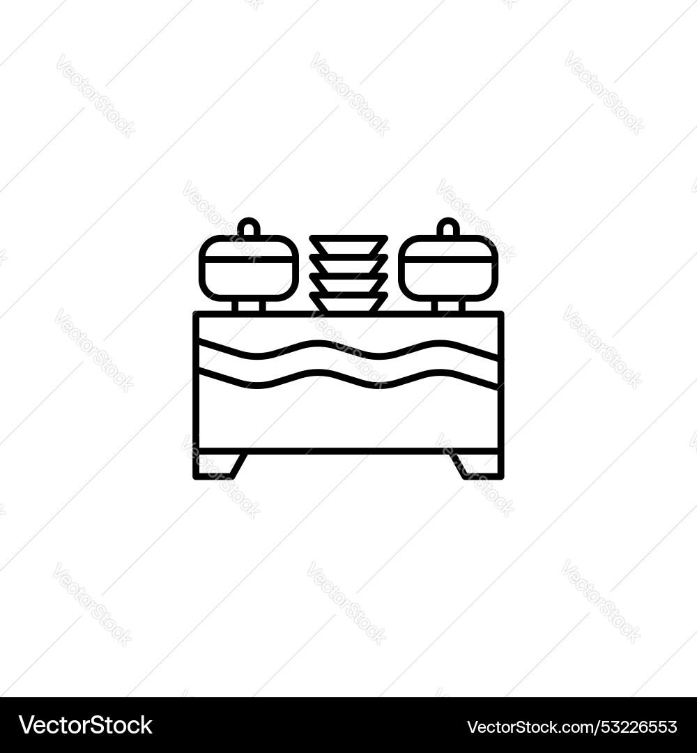 Catering buffet icon set banquet party covered Vector Image